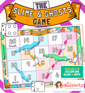Halloween Slime And Ghosts (Snakes And Ladders) Game | Mrs Mactivity