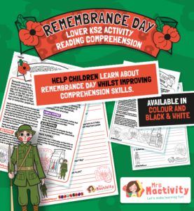 Remembrance Day LKS2 Reading Comprehension | EYFS KS1 Remembrance Day ...