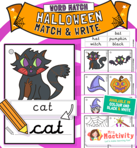 Halloween Word And Picture Match Activity | Mrs Mactivity