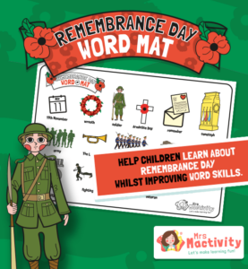 Remembrance Day Word Mat | Mrs Mactivity