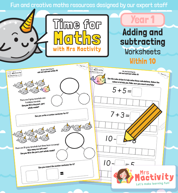 Year 1 Adding And Subtracting Within 10 Worksheets Primary Teaching
