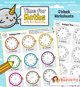 Draw On The Time To The Hour Worksheet | Mrs Mactivity