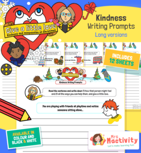 KS2 Give A Little Love Kindness Writing Prompts | KS2 Kindness Resources