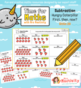 First, Then And Now Subtraction Within 20 Worksheet | Year 1 Maths