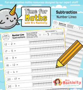 Number Line Subtraction Within 20 Worksheet | Year 1 Maths Resource