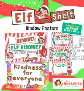 Elf On The Shelf Window Display Posters | Christmas Classroom Decorations