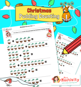 Christmas Pudding Addition Within 10 Worksheet | Mrs Mactivity