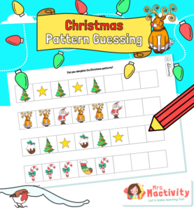 Christmas Repeating Patterns Worksheet | Mrs Mactivity