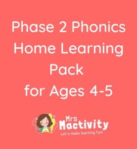 Phase 2 Phonics Home Learning Resource Pack | Mrs Mactivity
