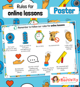 Rules For Online Lessons Poster | Mrs Mactivity