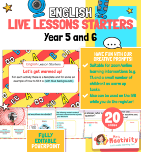 Year 5 And 6 English Live Lesson Warm-up Activities | Mrs Mactivity