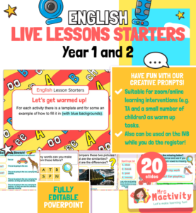 Year 1 And 2 English Live Lesson Warm-up Activities | Mrs Mactivity