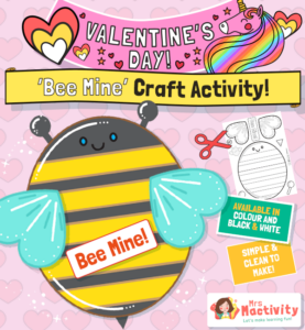 Bee Mine Valentine's Day Craft Template Fun Arts And Crafts Ideas Kids