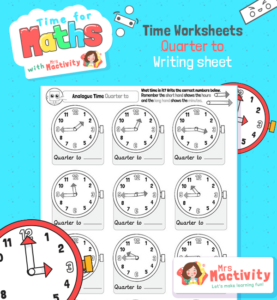 Telling The Time To Quarter To Worksheet Year 2 Maths Time Worksheet.