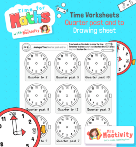 Draw On The Time To Quarter To And Past The Hour Worksheet | Year 2