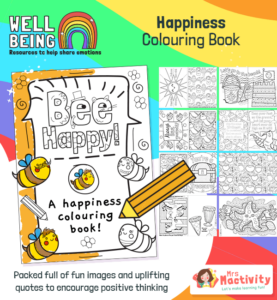 Happiness Colouring Book | Children's Mental Health Resources EYFS KS1 KS2