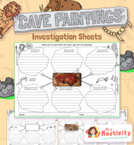 The Stone Age Cave Painting Investigation Sheets | Cave Painting ...