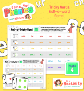 Phase 4 Phonics Roll A Tricky Word Activity | Mrs Mactivity