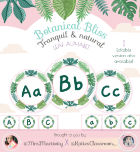 Botanical Bliss Display Alphabet Discs - (Katie's Classroom Range ...