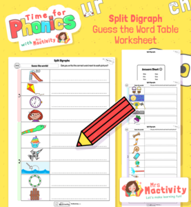 Split Digraph Write The Word Worksheet | Mrs Mactivity