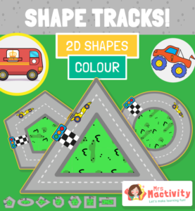 2D Shapes Road Tracks Tracing Activity | Mrs Mactivity