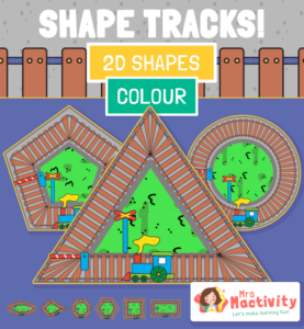2D Shapes Train Tracks Tracing Activity | Mrs Mactivity