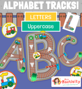 Upper Case Alphabet Train Track Tracing Activity | Train Track Alphabet ...