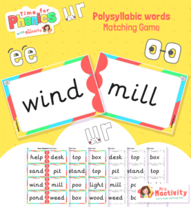 Phase 4 Polysyllabic Matching Cards Game | Mrs Mactivity