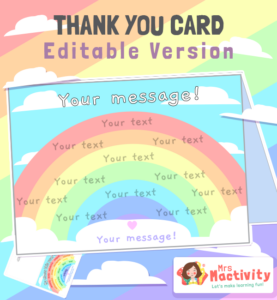 Editable Pupil Word Cloud End Of Year Card | Word Art Thank You Card