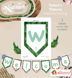 Nurture With Nature Welcome Display Bunting | Natural Display Resources