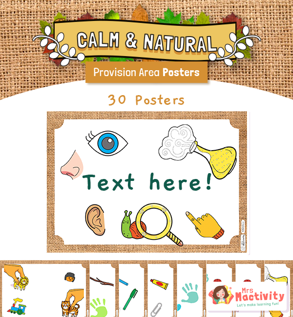 Calm And Natural Blank Editable Provision Area Posters With Pictures ...