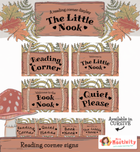 The Reading Nook Display Signs | Reading Area Display Resources