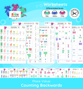 Counting Backwards Differentiated Worksheets | Year 1 Maths
