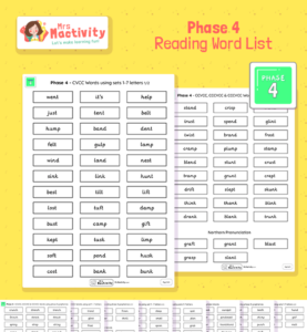 Phase 4 Words Reading List | Phase 4 Phonics Resources