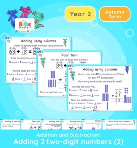 Year 2 | Adding 2 Two-Digit Numbers Part 2 Lesson Presentation | Year 2 ...