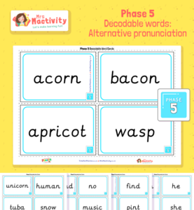 Phase 5 Alternative Pronunciation Decodable Word Cards | Phase 5 ...