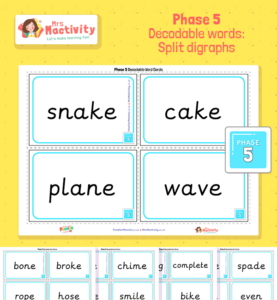 Phase 5 Split Digraphs Decodable Word Cards | Phase 5 Phonics Resources