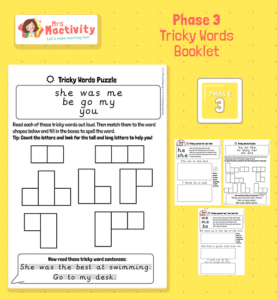 Phase 3 Tricky Words Consolidation Booklet | Phase 3 Phonics Resources ...