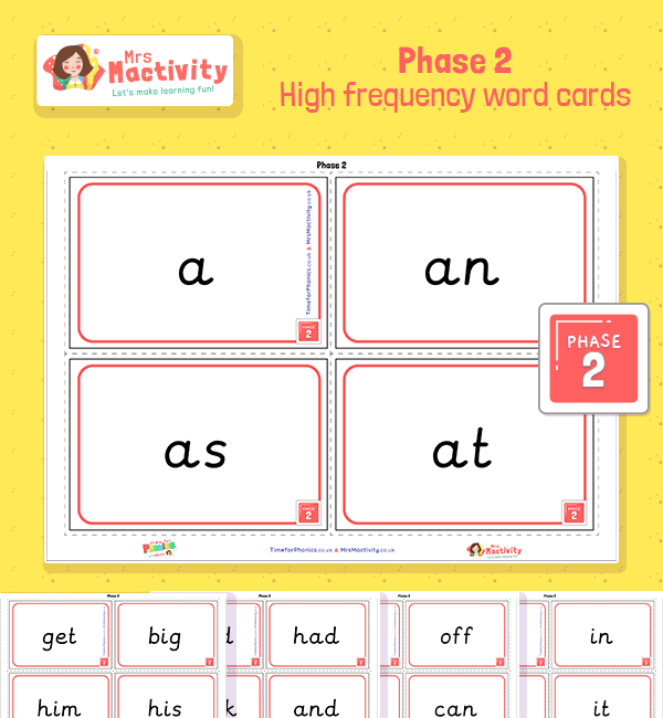Phase 2 High Frequency Word Cards | Phase 2 Phonics Resources