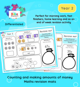 Year 2 Money Worksheets – Count And Make Amounts Revision Mat
