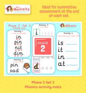 Phonics Activity Mat | Phase 2 Set 2 | Phonics Activity Mats