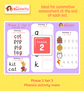 Phonics Activity Mat | Phase 2 Set 3 | Phonics Activity Mats