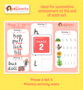 Phonics Activity Mat | Phase 2 Set 5 | Phonics Activity Mats
