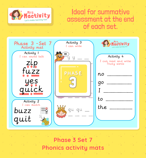 Phonics Activity Mat | Phase 3 Set 7 | Phonics Activity Mats