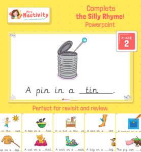 Phase 2 Finish The Silly Rhyme PowerPoint | Phase 2 Phonics Resources