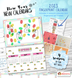 2023 Four Seasons Fingerprint Calendar Instructions Activity | Kids ...