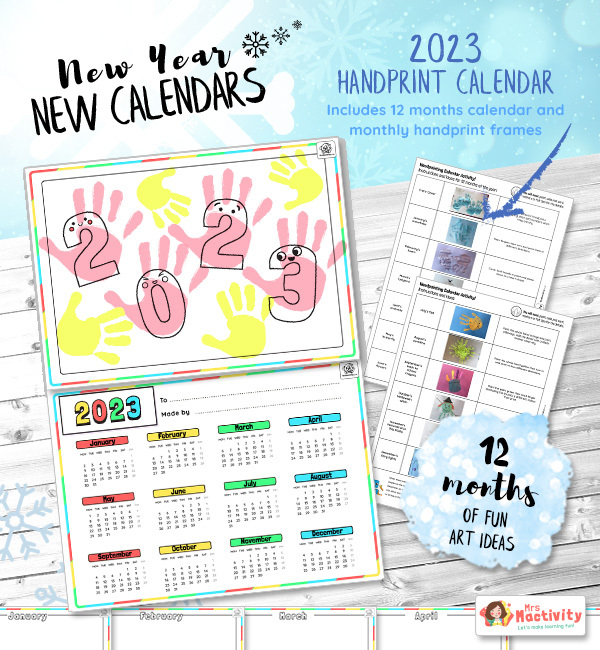 2023 Handprint Calendar Activity Kids Handprint Calendar Ideas