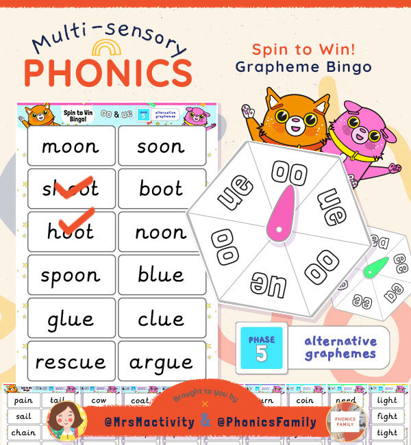Phase 5 Spin To Win Alternative Graphemes Game - Phonics Family Range ...