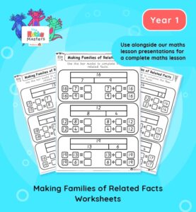 Making Families Of Related Facts Worksheets | Year 1 Maths Resource