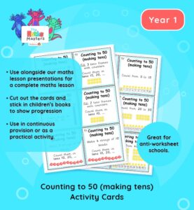 Counting To 50 By Making 10s Activity Cards | Year 1 Place Value